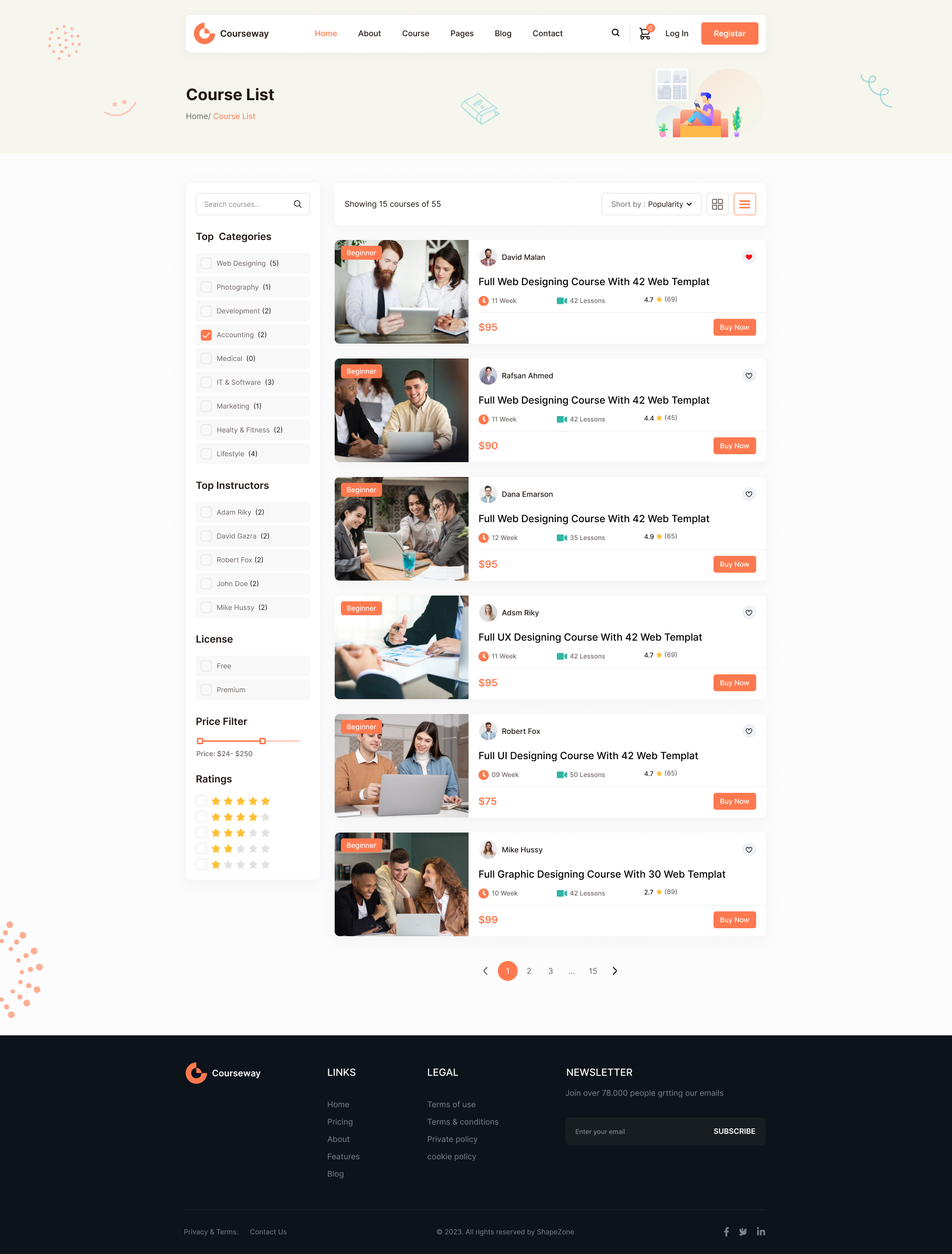 Courseway - Online Education Course Figma Template by ShapeZone | ThemeForest